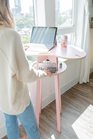 Orbit Anywhere Pink Little Bean Standing Desk Small Space Furniture ...